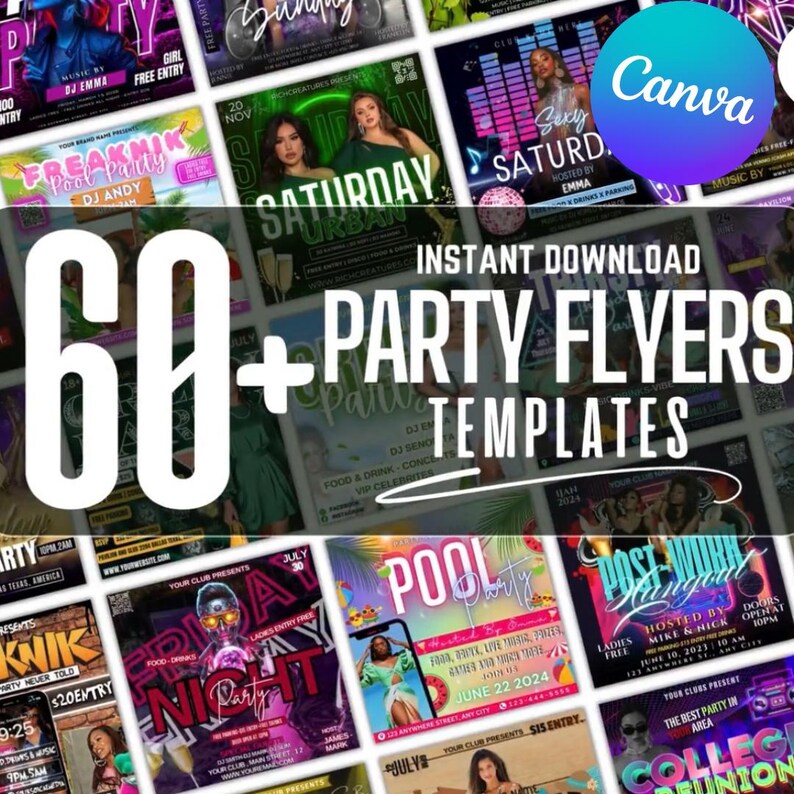 Ultimate Birthday & Party Flyer Bundle | 160+ Customizable Designs for ...