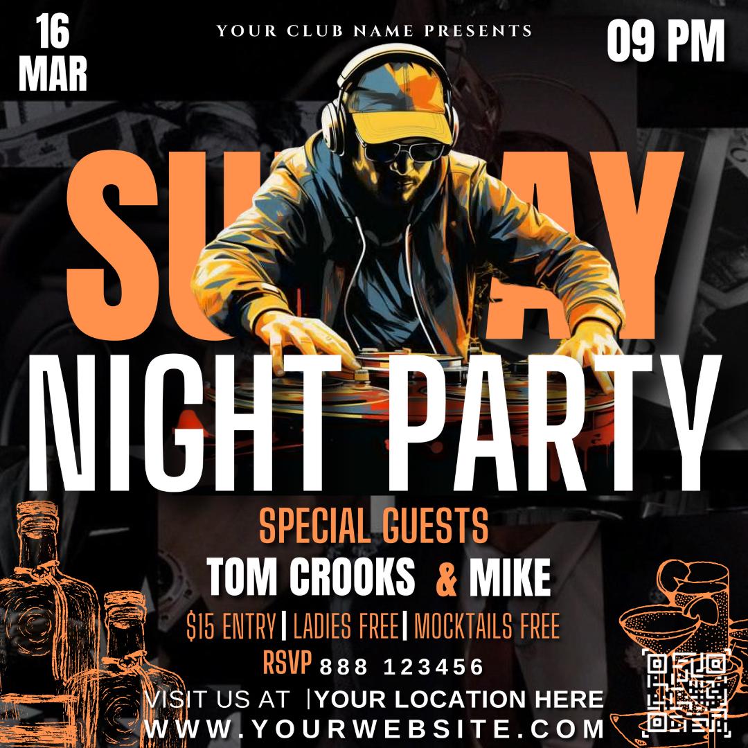 Ultimate DJ Party Flyer | Club Event Flyer | Editable Canva Template ...