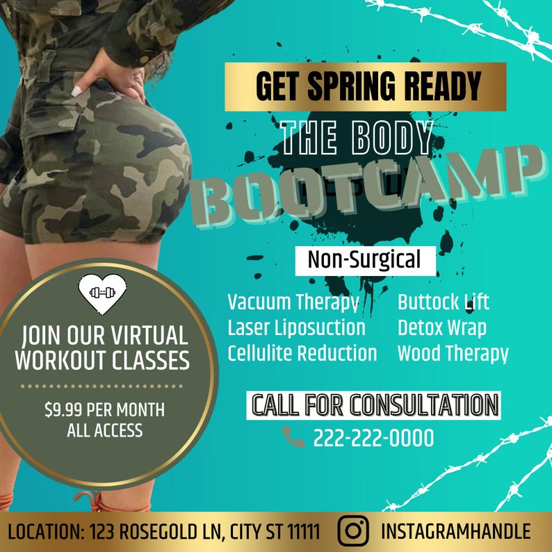 Spring Body Contouring Template, Body Sculpting, Spring Sale, Body ...