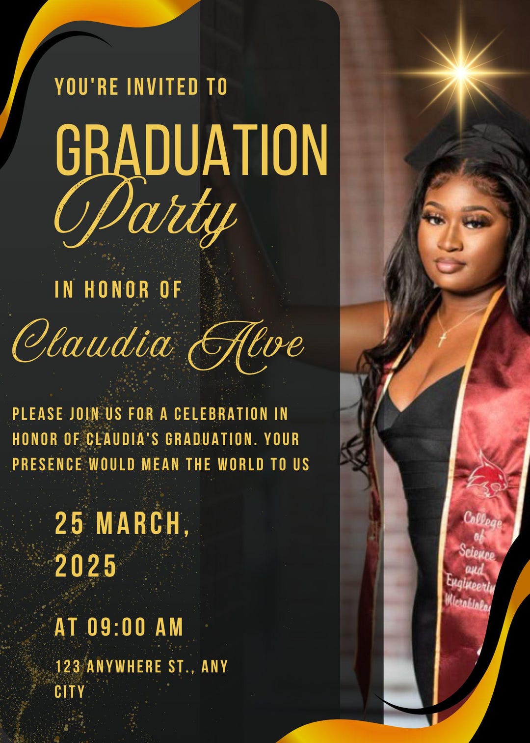 Graduation Flyer, DIY Flyer Template Designs, Grad Announcement Flyer ...