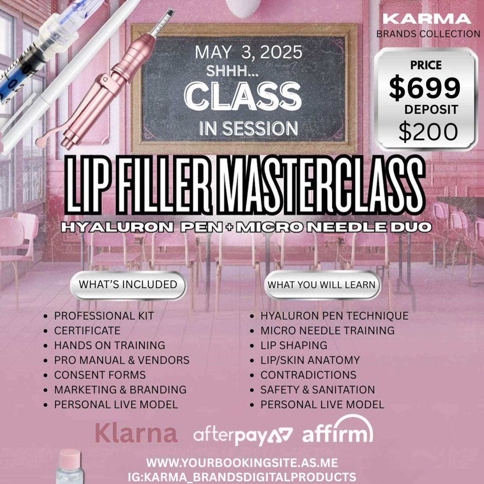 Editable Lip Filler Masterclass Flyer Template | Aesthetic Nurse ...