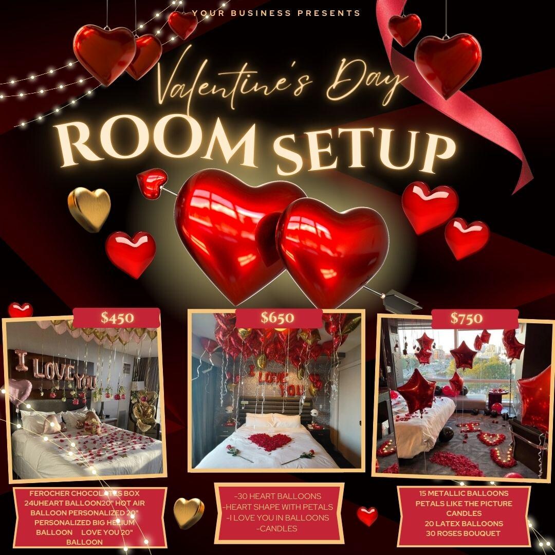 Room Setup Valentines Booking Flyer, Valentines Dayflyer, Party Rentals ...
