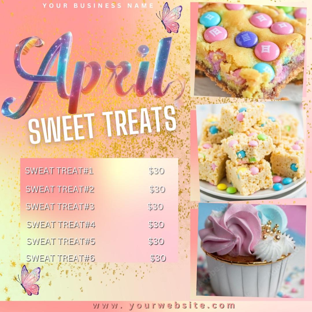 April Bake Sale Flyer, Bakery Flyer, Sweet Treats Flyer, April Dessert ...