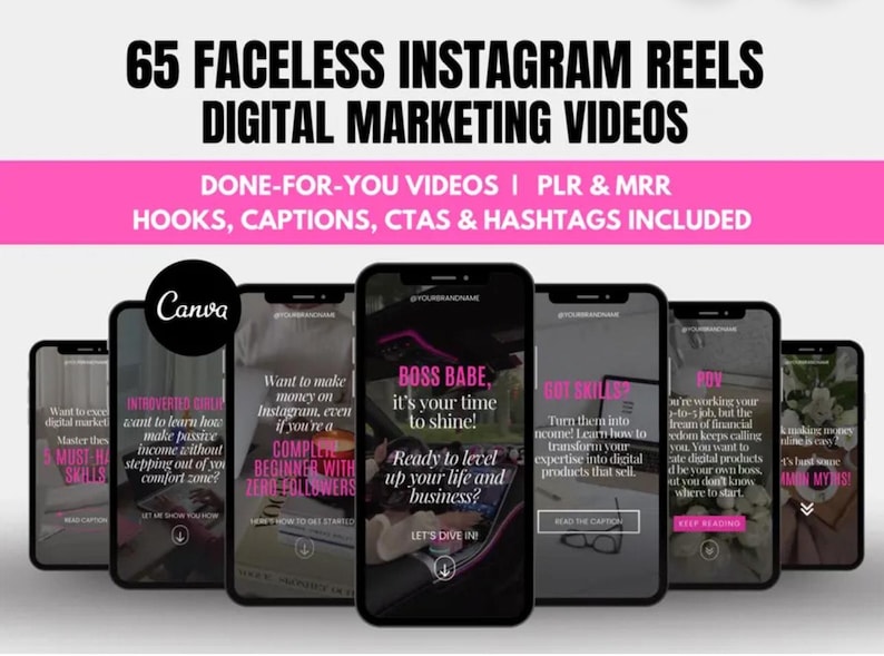 65 Faceless Instagram Reels With Captions | Done-for-you Instagram ...