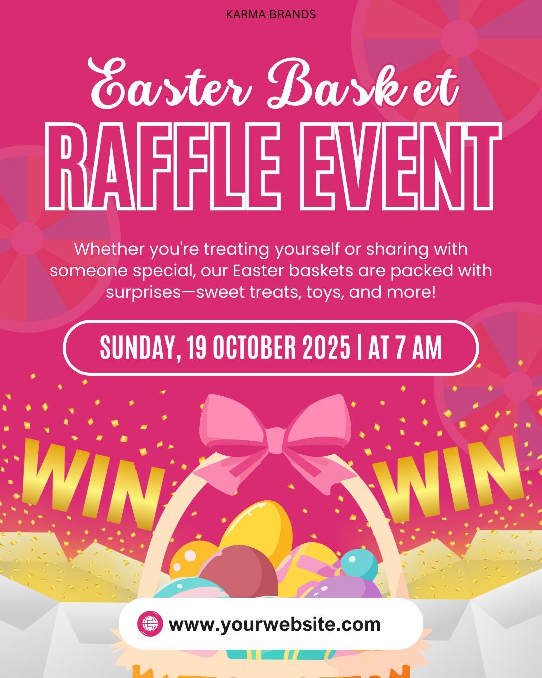 Easter Basket Raffle Flyer Template | Editable Canva Raffle Flyer ...