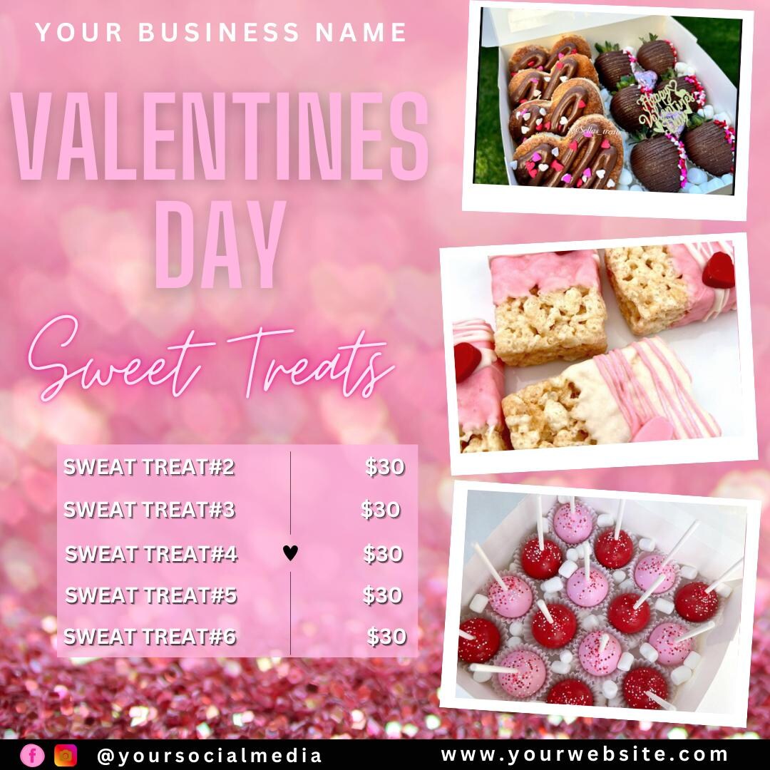 Valentines Day Sweets Flyer, Bake Sale Flyer, DIY Flyer, Pastry Flyer ...