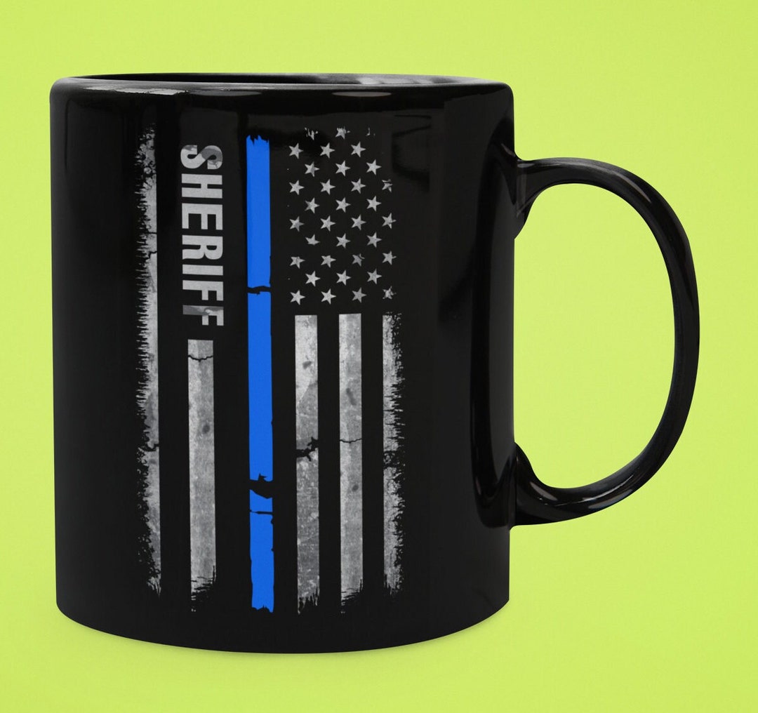 Sheriff Thin Blue Line Respect Mug - 11 & 15oz, Coffee Mug for Sheriff ...