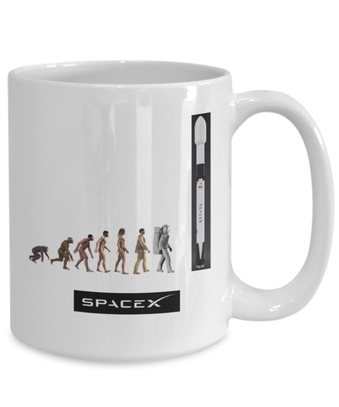 Spacex Evolution Mug, Rocket, Astronaut, Nasa - Etsy