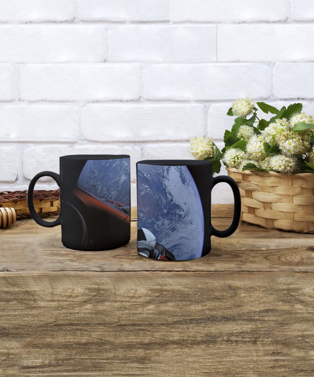 Spacex Tesla Roadster Mug, Astronaut in Space - Etsy