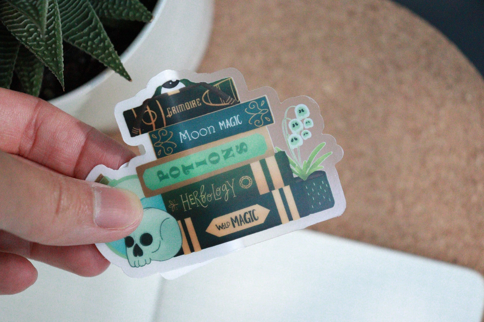 Magical Book Stack Vinyl Clear Sticker Magic Themed Plant - Etsy