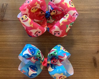 Baby Shark Hair Bows - Etsy