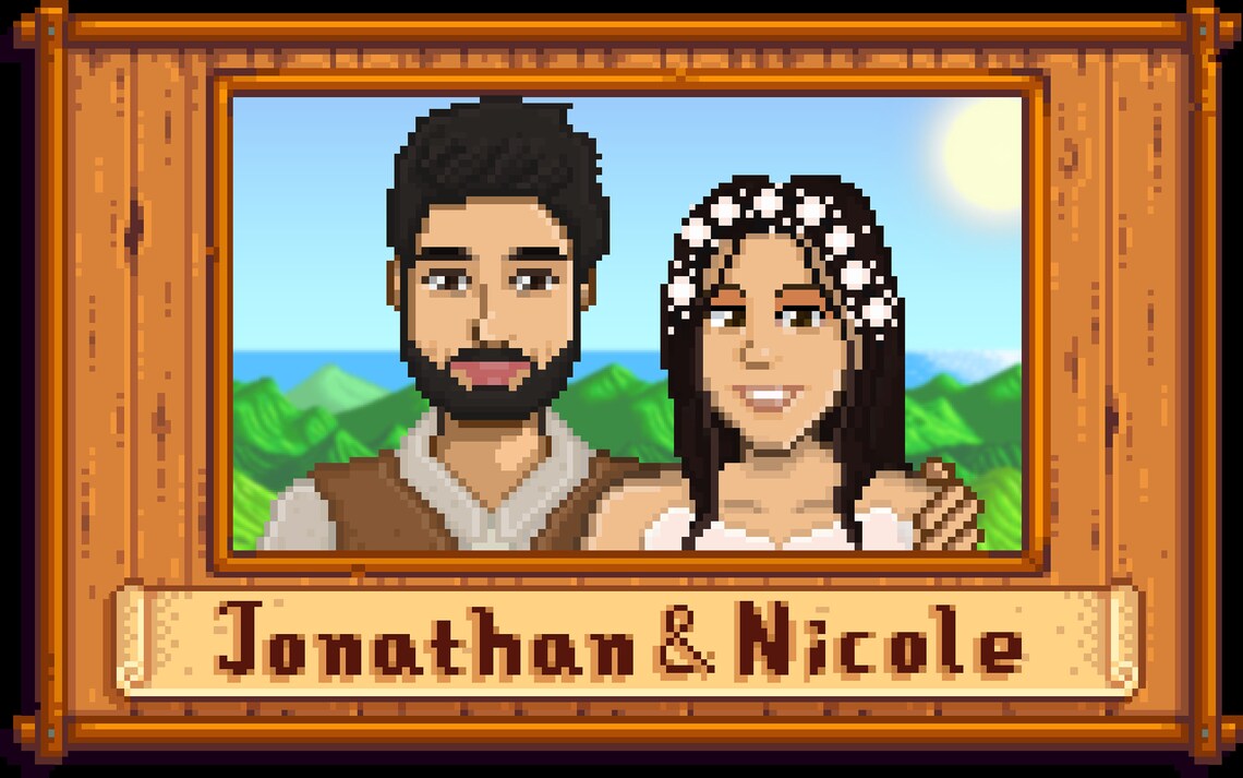 Custom Stardew Valley Couple Portrait | Cute Pixel 8bit Portrait ...