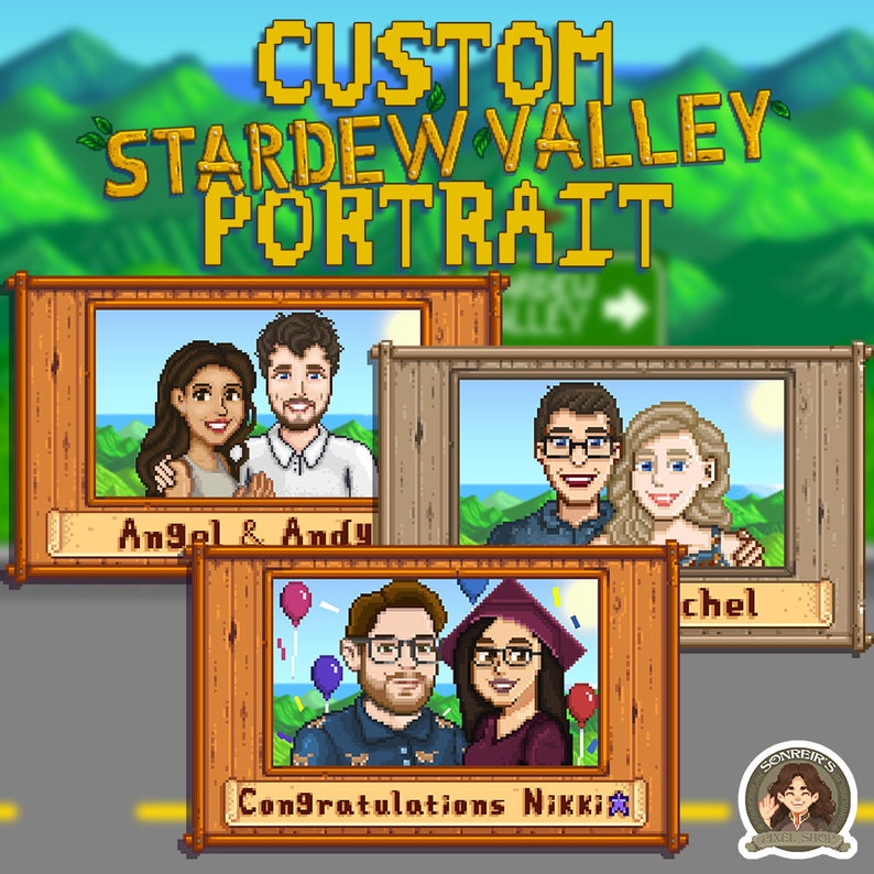 Custom Stardew Valley Couple Portrait | Cute Pixel 8bit Portrait ...
