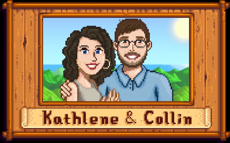 Custom Stardew Valley Couple Portrait | Cute Pixel 8bit Portrait ...