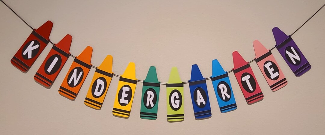 Customizable Crayon Banner: First Day of School, Birthday Party Decor ...