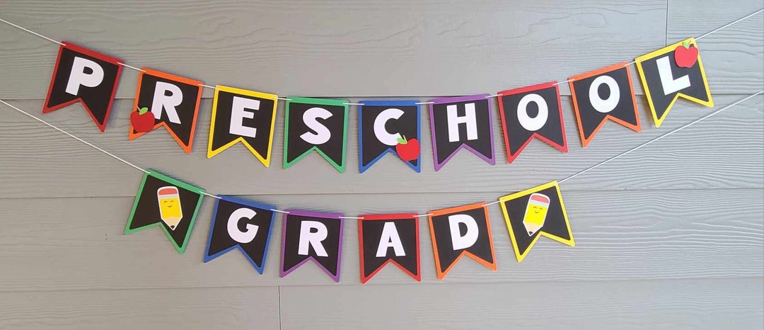 Preschool/kindergarten/graduation Banner - Customize - Primary Colors ...