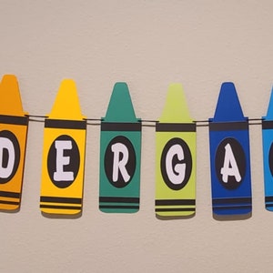 Customizable Crayon Banner: First Day of School, Birthday Party Decor ...