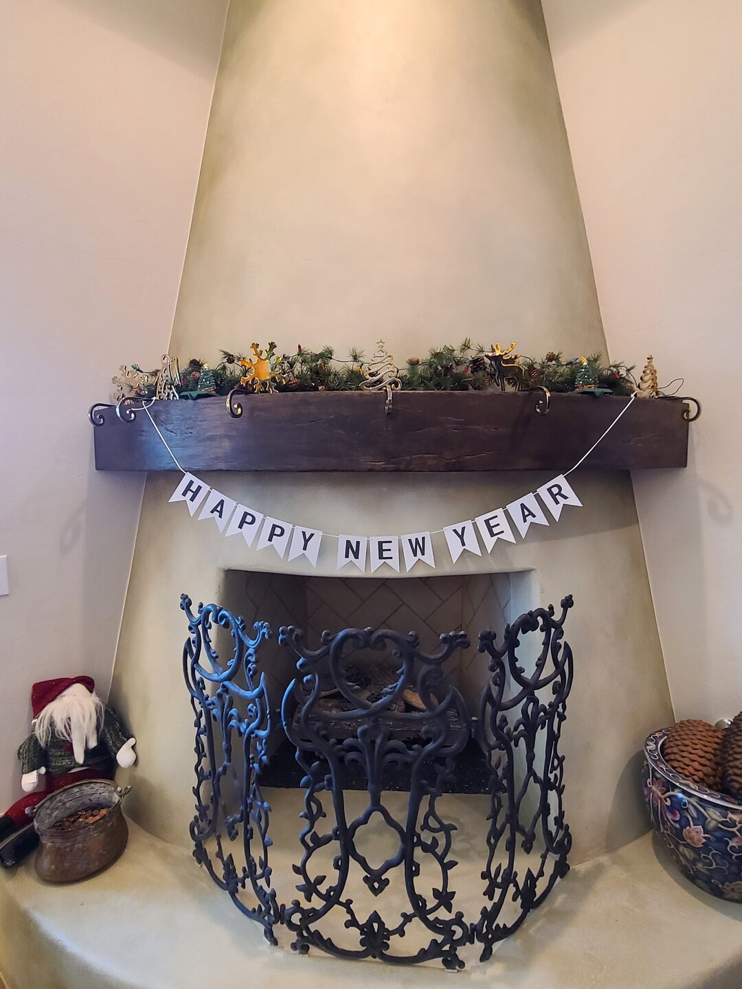 Happy New Year 2025 Glitter Banner Silver and Black No Drop Glitter - Etsy