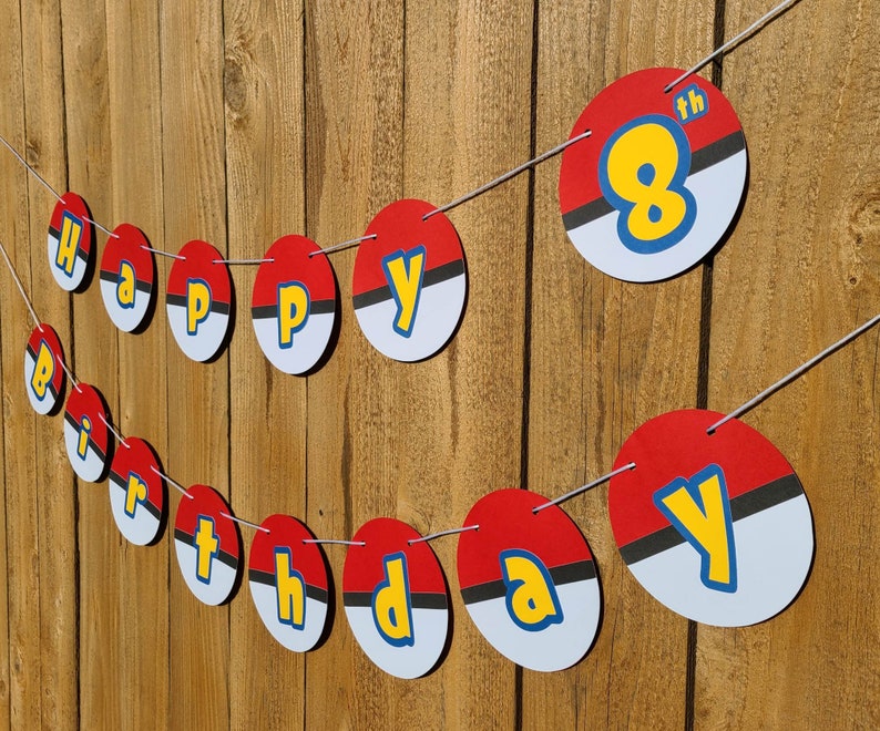 Cartoon Font Birthday Banner Customize With Age & Name - Etsy