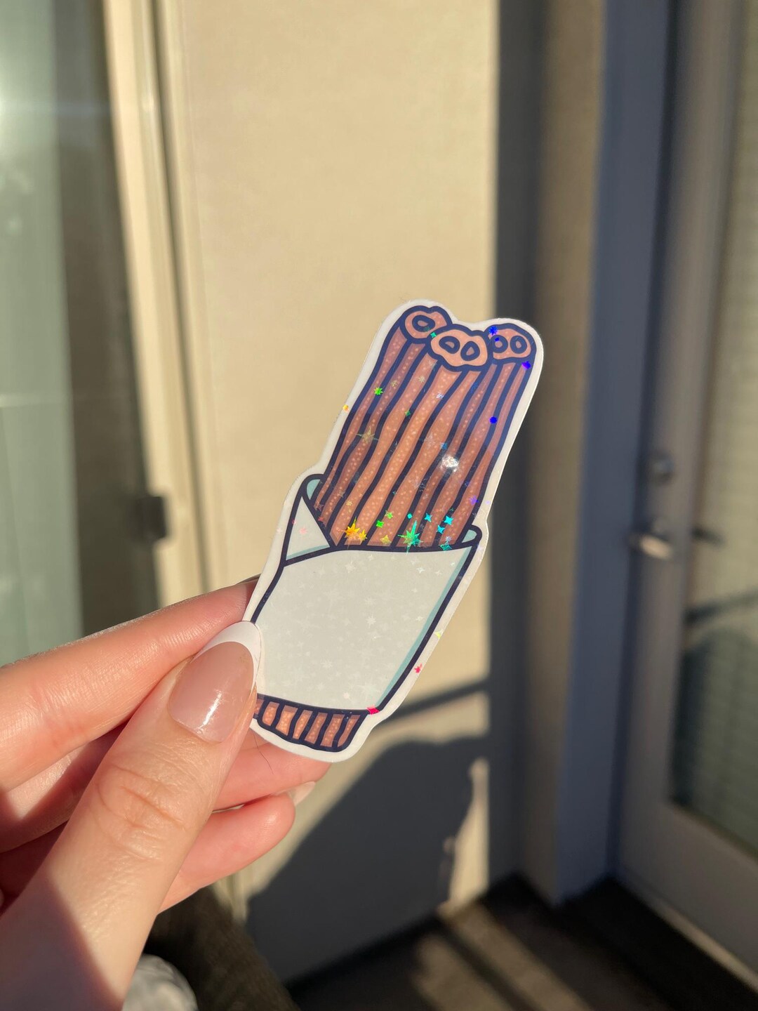 Holographic Churros Sticker! Sparkly Laminated Hand Drawn, Hand Made ...