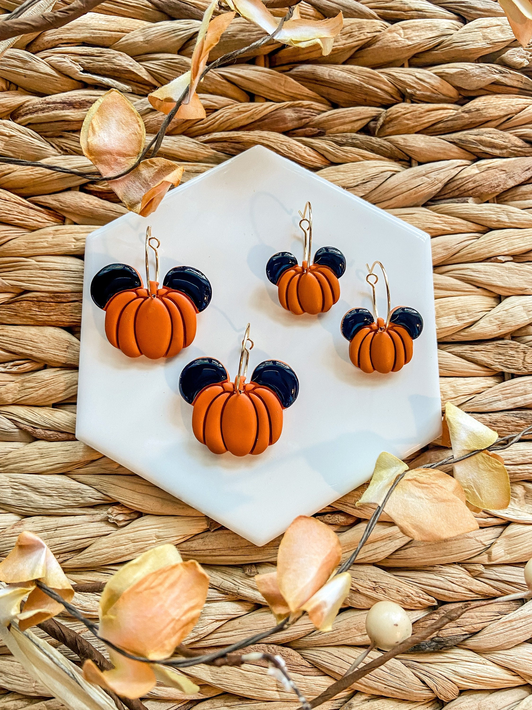 Pumpkin clay earrings store