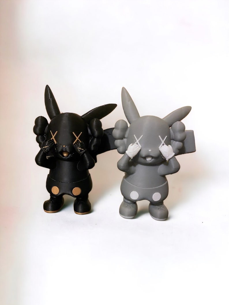 Kaws X Pokémon Inspired Figure Pikachu Fan Art Modern Trendy - Etsy