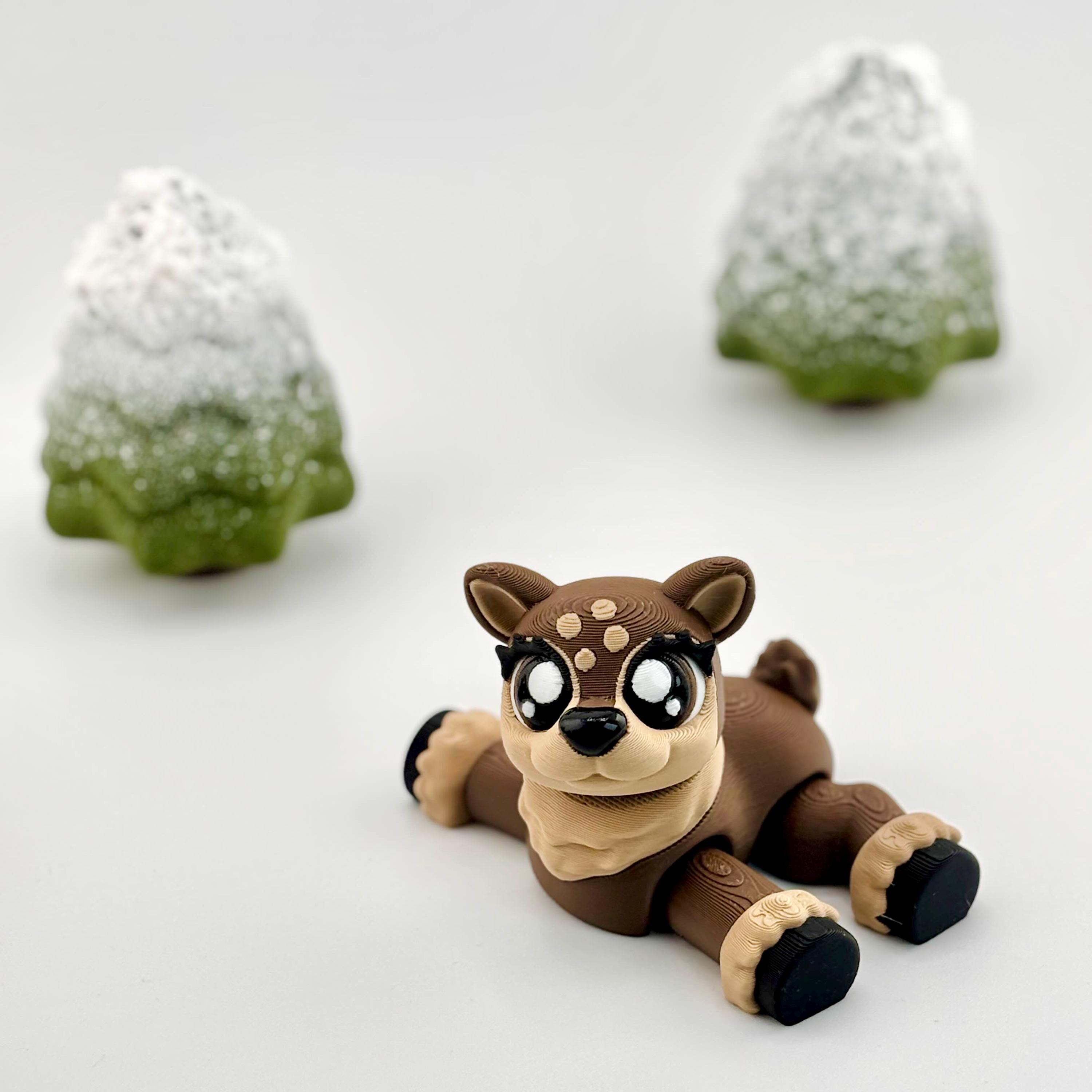 3D Printing Digital File // Flexi Reindeer + Four Head Variants, 3MF ...