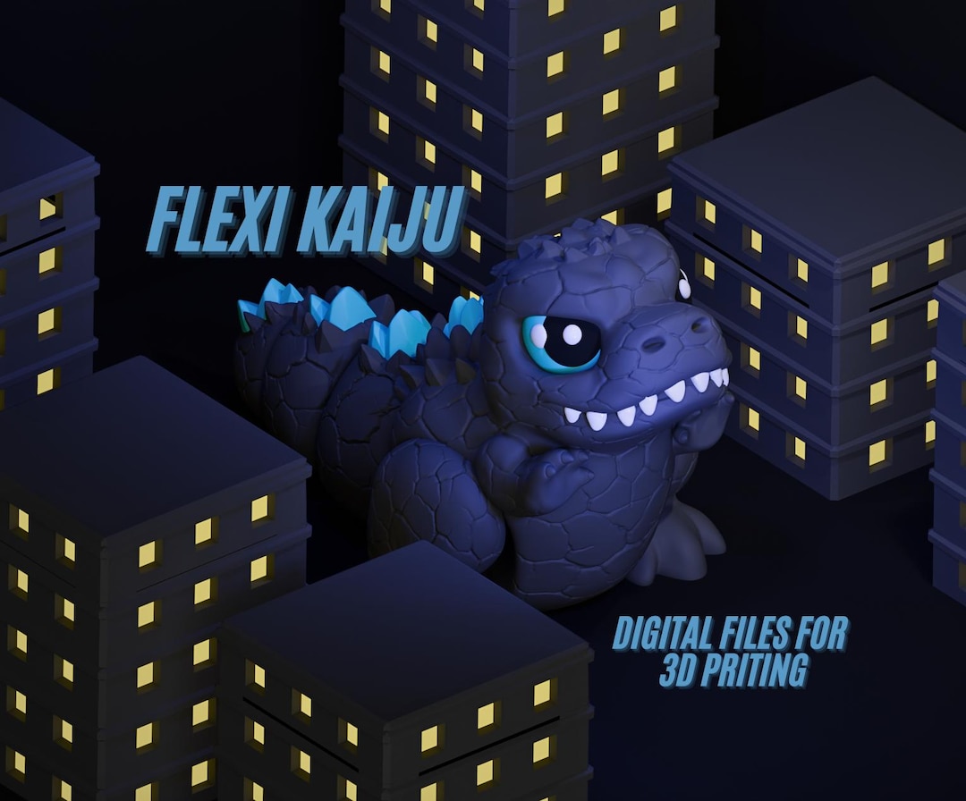 3D Printing File // Flexi Chibi Kaiju Godzilla Fidget - Etsy