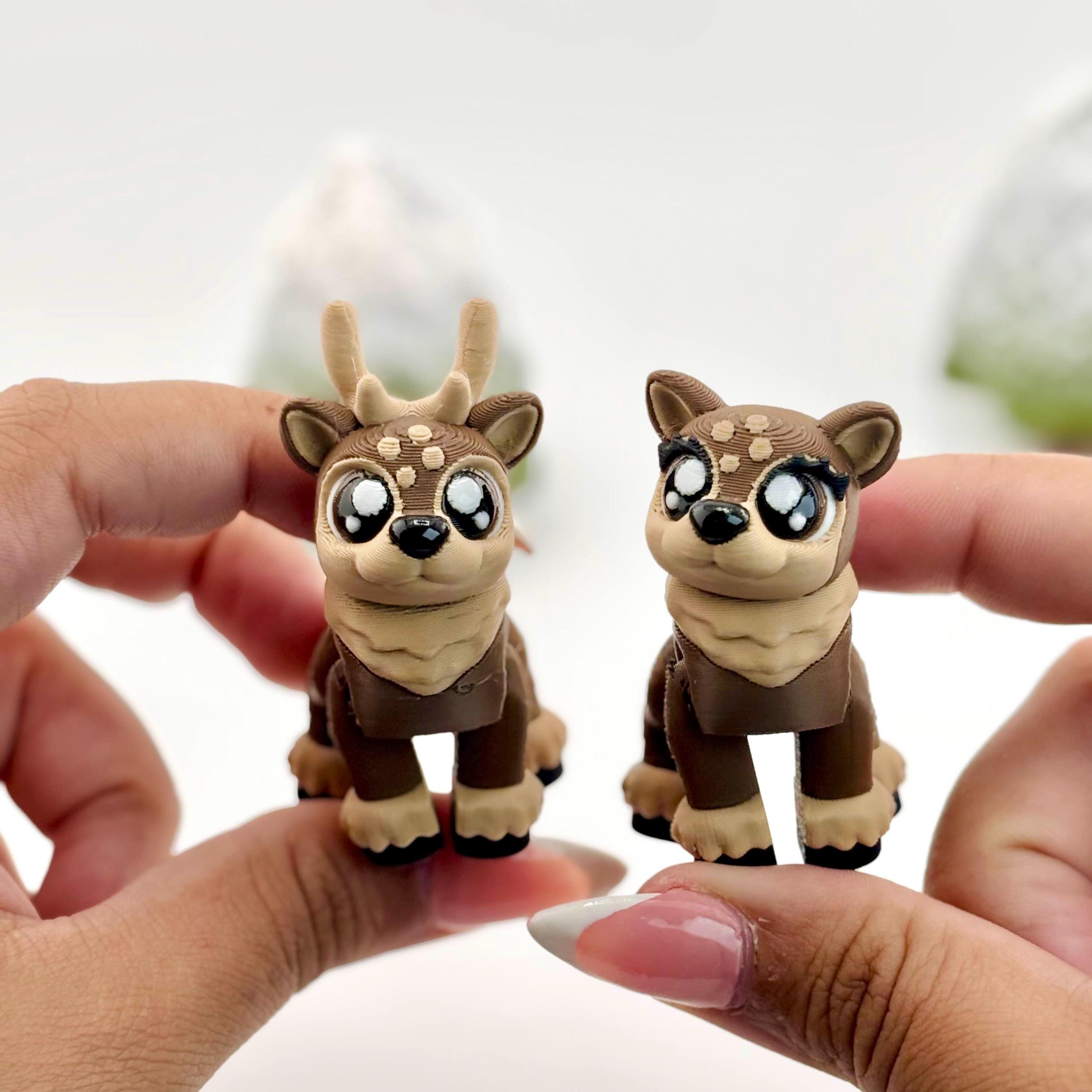 3D Printing Digital File // Flexi Reindeer + Four Head Variants, 3MF ...