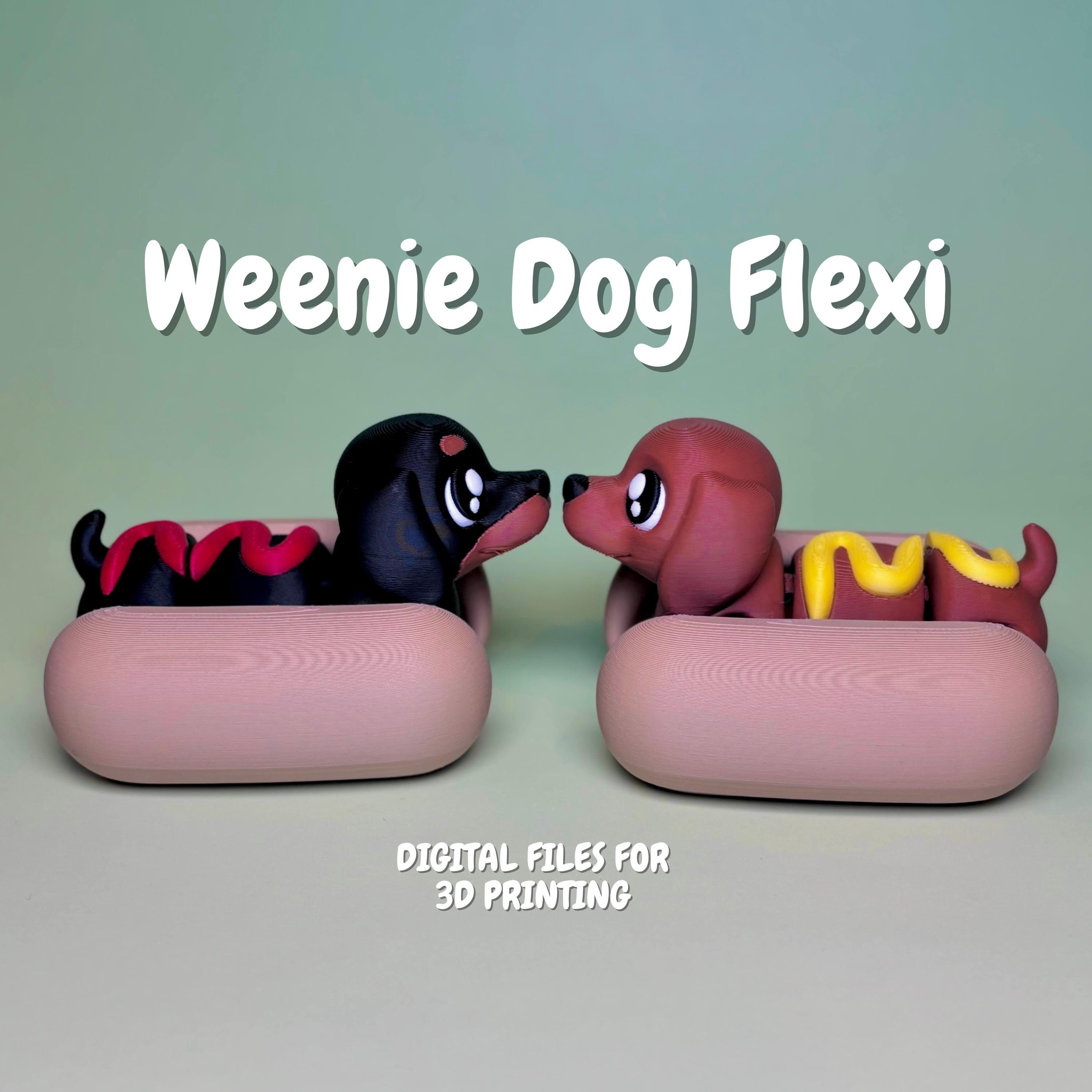 3D Printing Files // Kawaii Weenie Dog Flexi and Buns - No Supports - Etsy