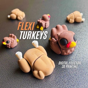 3D Printing Digital File // Flexi Turkeys + Roasting Pan, 3MF STL 3D ...