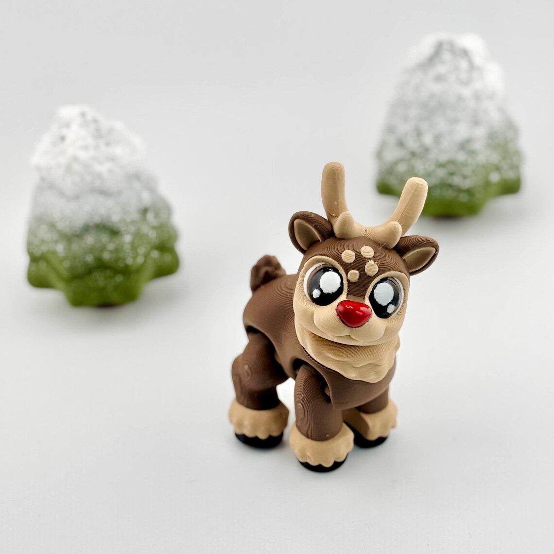 3D Printing Digital File // Flexi Reindeer + Four Head Variants, 3MF ...