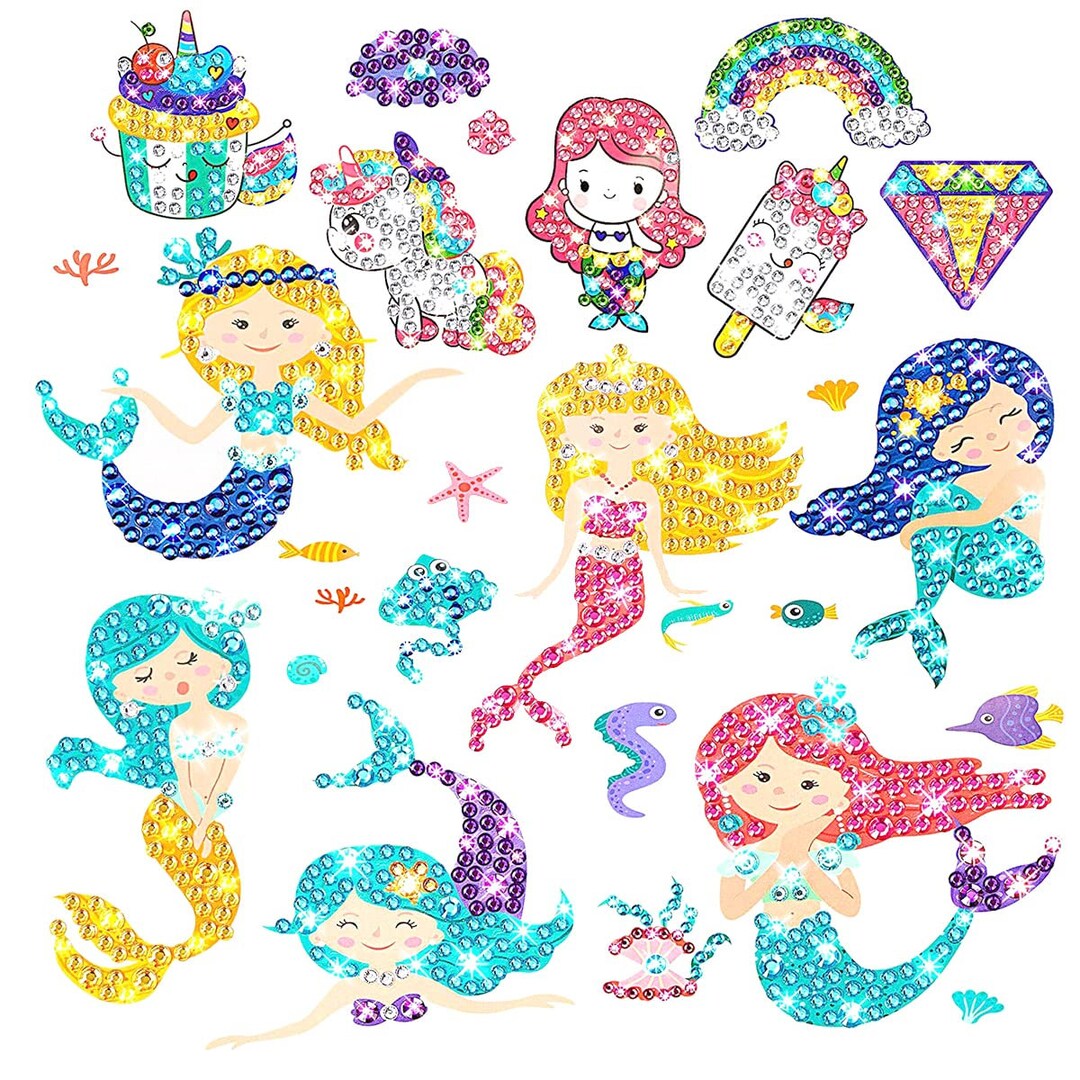 Gem Sticker Craft Kit for Kids - DIY Diamond Art Stickers, Colored ...