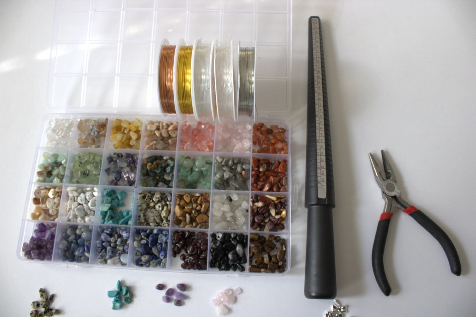 Crystal Jewelry Making Kit With Gemstone Chip Beads, Jewelry Wire ...