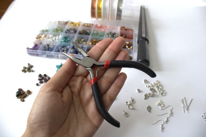 Crystal Jewelry Making Kit With Gemstone Chip Beads, Jewelry Wire ...