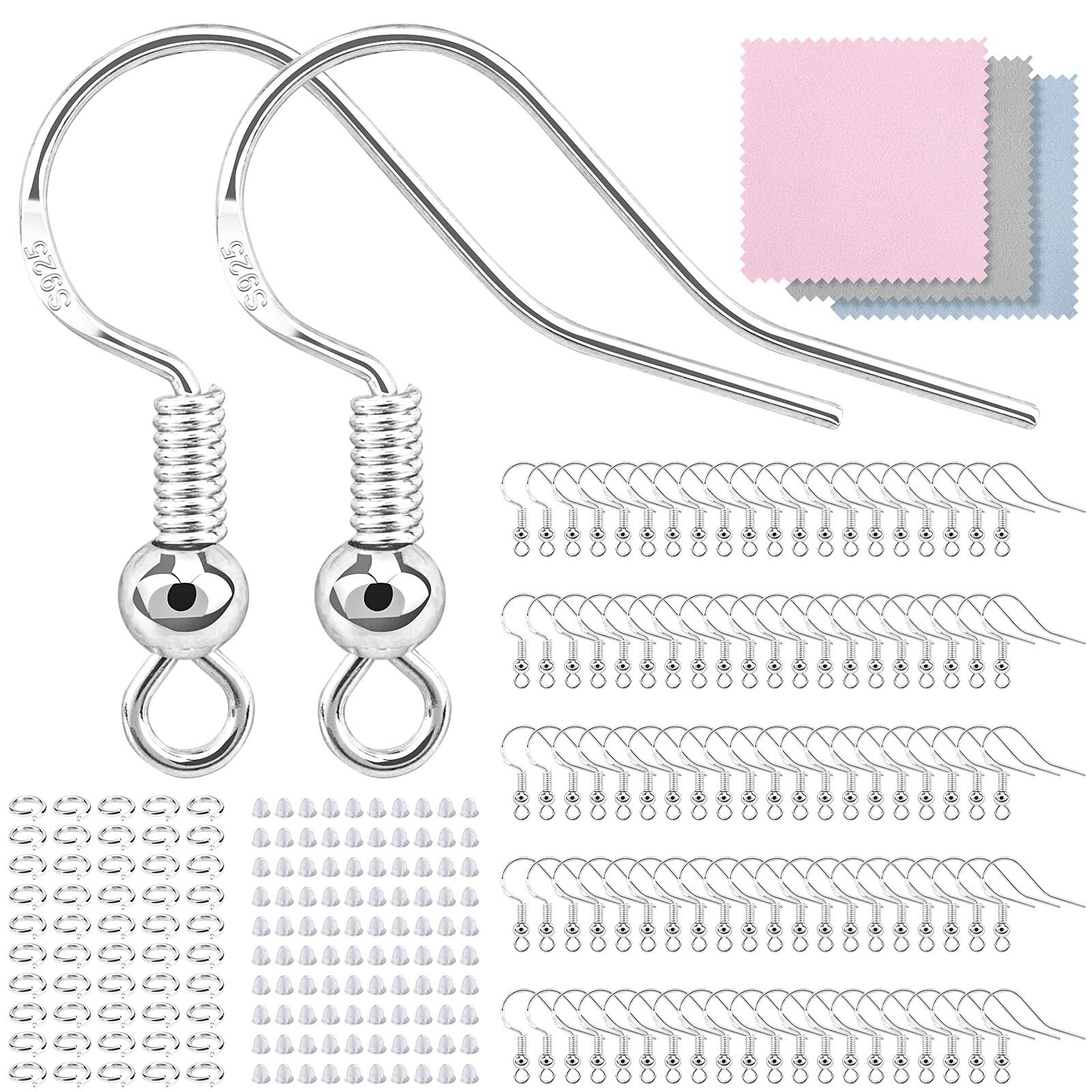 Earring Hooks, 925 Sterling Silver Hypoallergenic Earring Hooks for ...