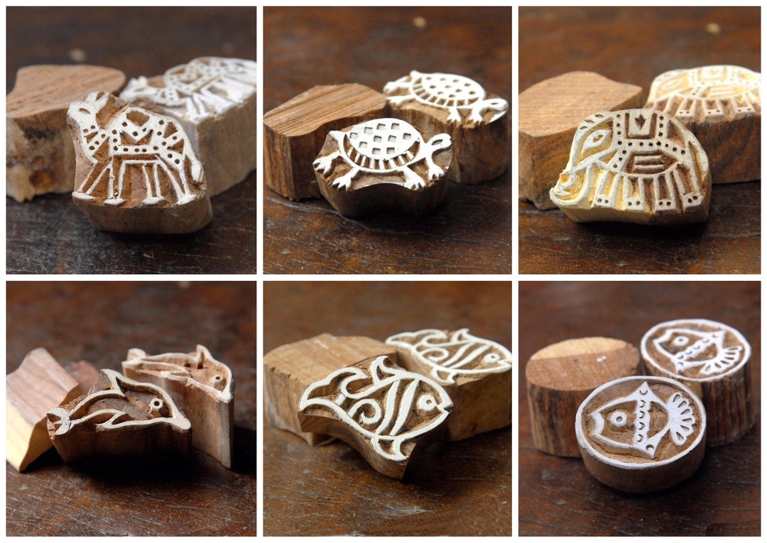 Animal Wood Blocks for Printing, Hand Carved Indian Stamp, Camel Wood ...