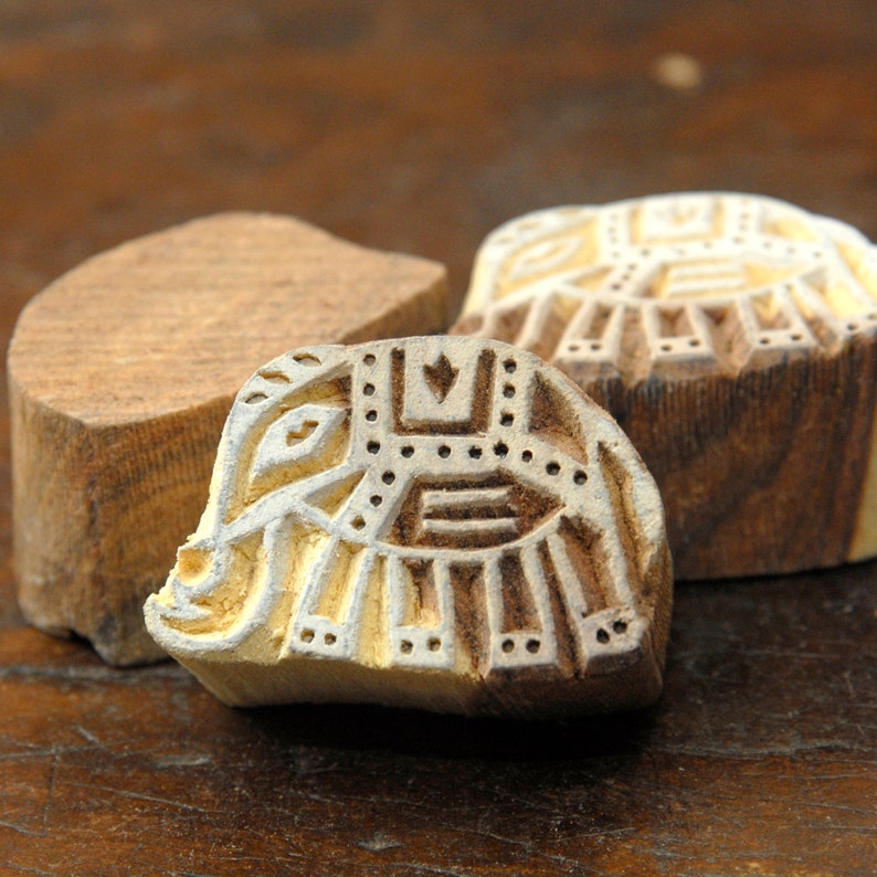 Animal Wood Block Set for Printing, Hand Carved Indian Stamp, Set of 5 ...