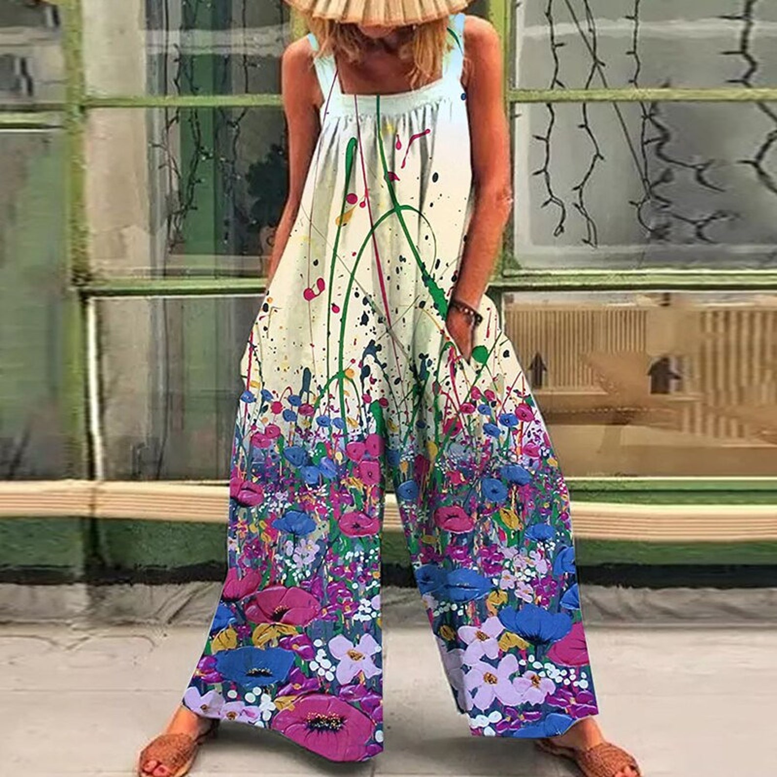 Floral Womens Cute Wide Pocket Jumpsuit Gift New Jumpsuits - Etsy