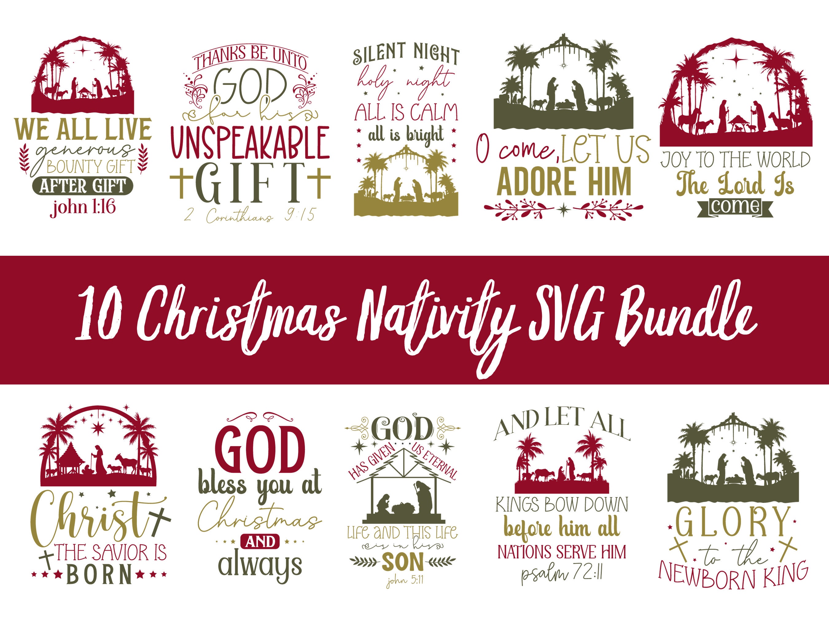 Nativity SVG Bundle Cut File Cricut Nativity Scene Svg - Etsy