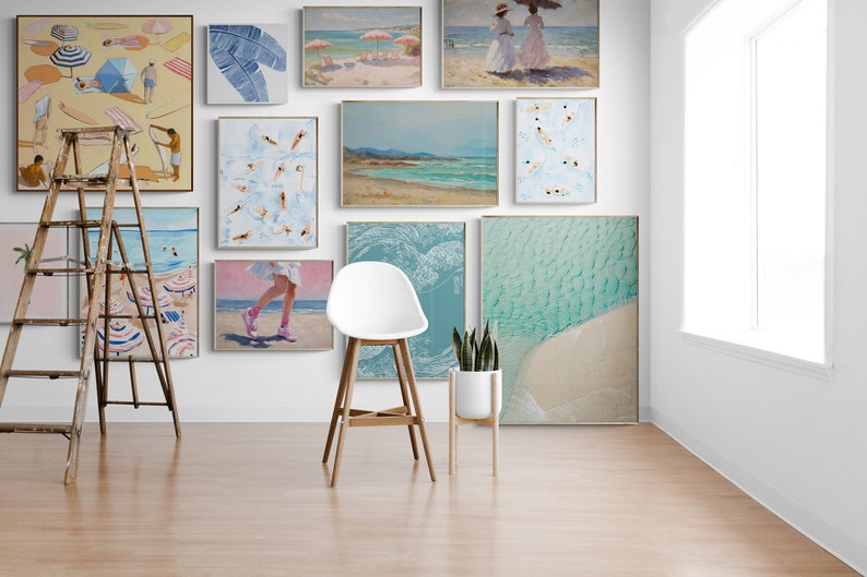 Beachy Wall Art Set of 2, Beachy Wall Decor, Coastal Wall Art, Beachy ...