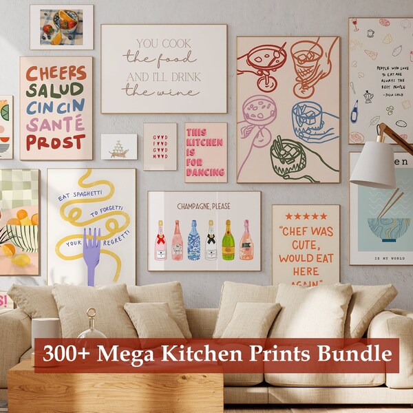 Kitchen Prints Set - Etsy