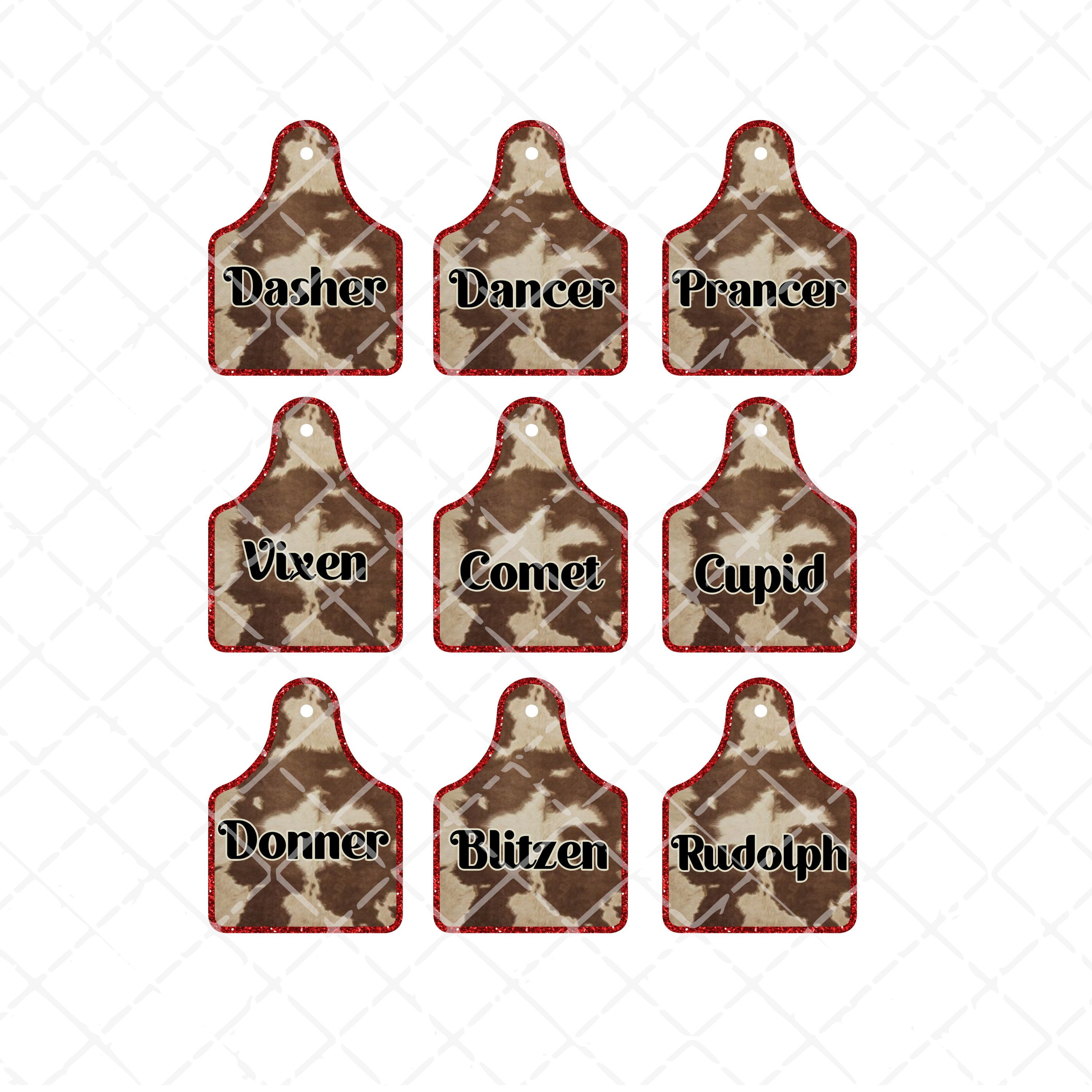 Reindeer Cow Tag PNG, Cow Tag Clipart, Western PNG, Christmas Png ...
