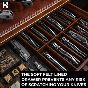 Pocket Knife Display Case With 2 Huge Drawers – Premium Handcrafted ...
