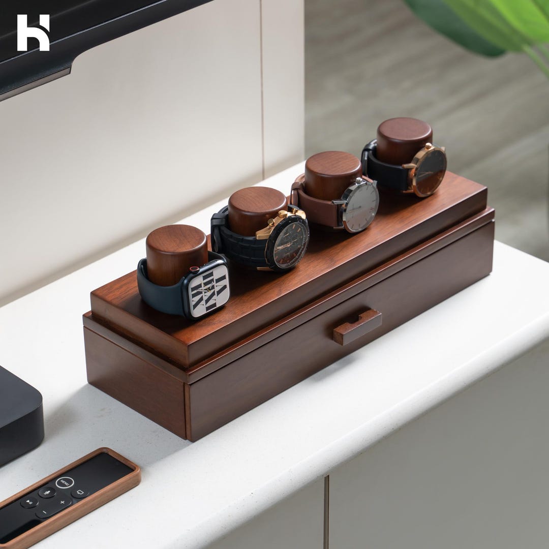 Handcrafted Wooden Watch Display Case for 4 Watches – Premium Watch ...