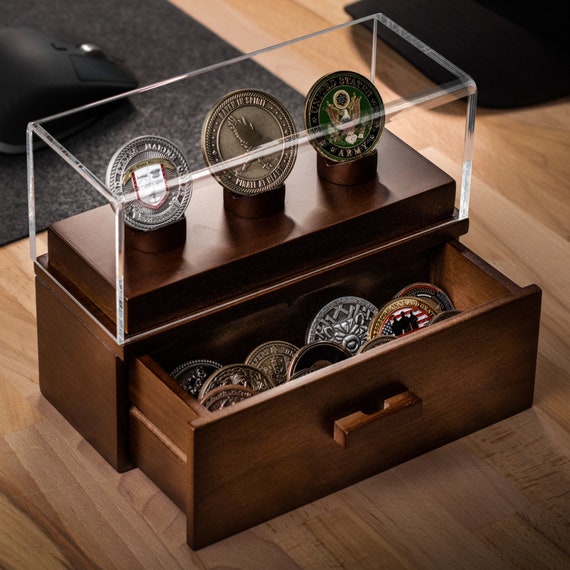 Wooden Coin Display Cases