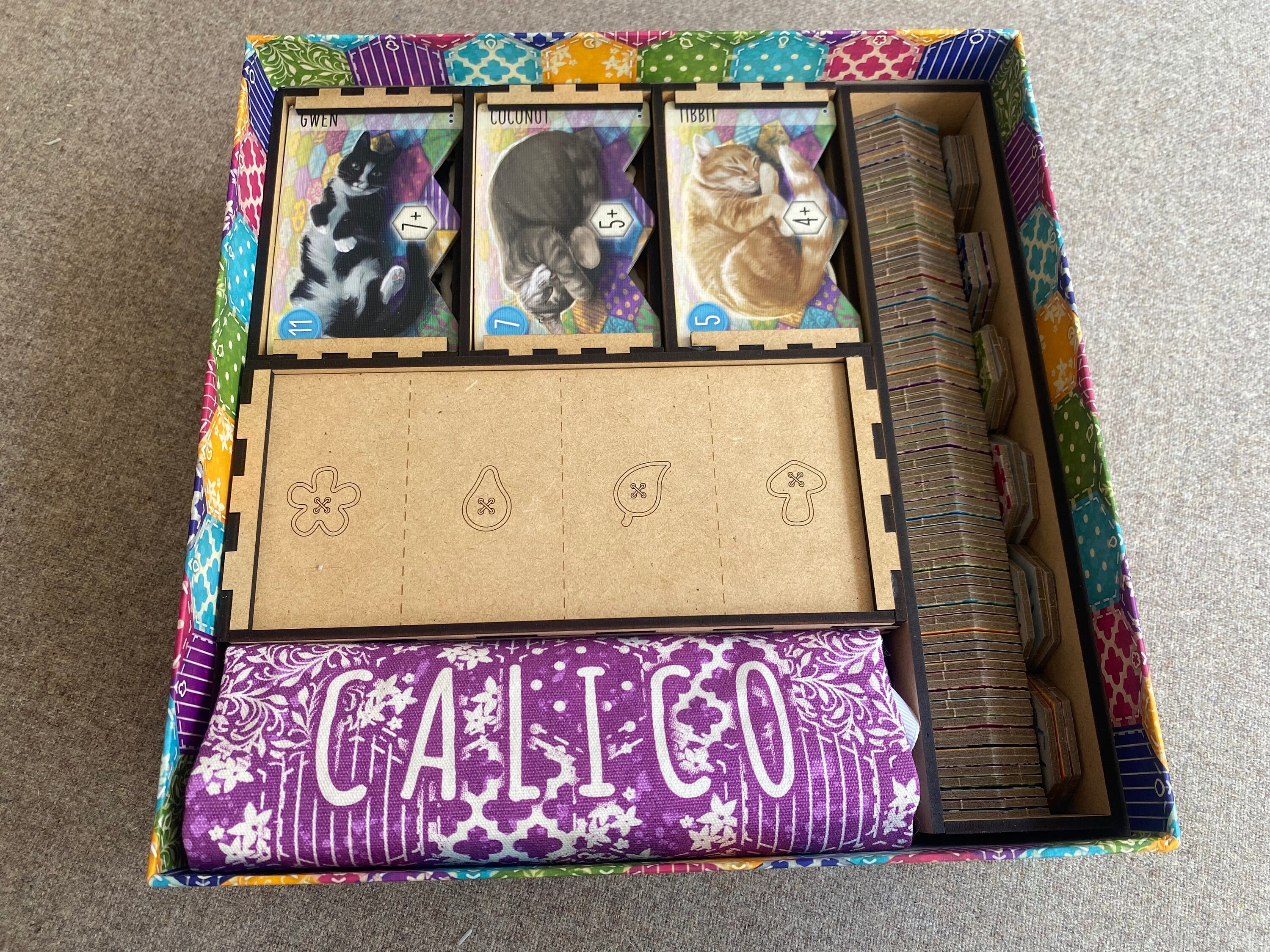 Calico Wood Insert Board Game Box Organizer - Etsy