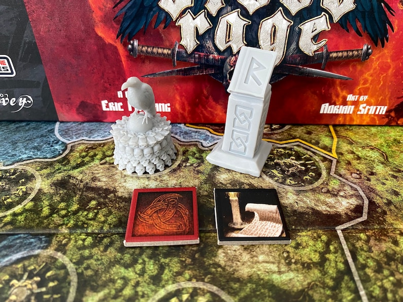 Juego de mesa Blood Rage Fichas de Ragnarok Normal y tapete de juego ...