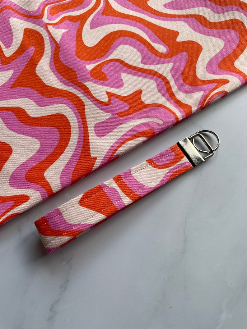 Swirl Key Fob Wristlet // Keychain // Marble // Orange Swirl // Tie Dye ...