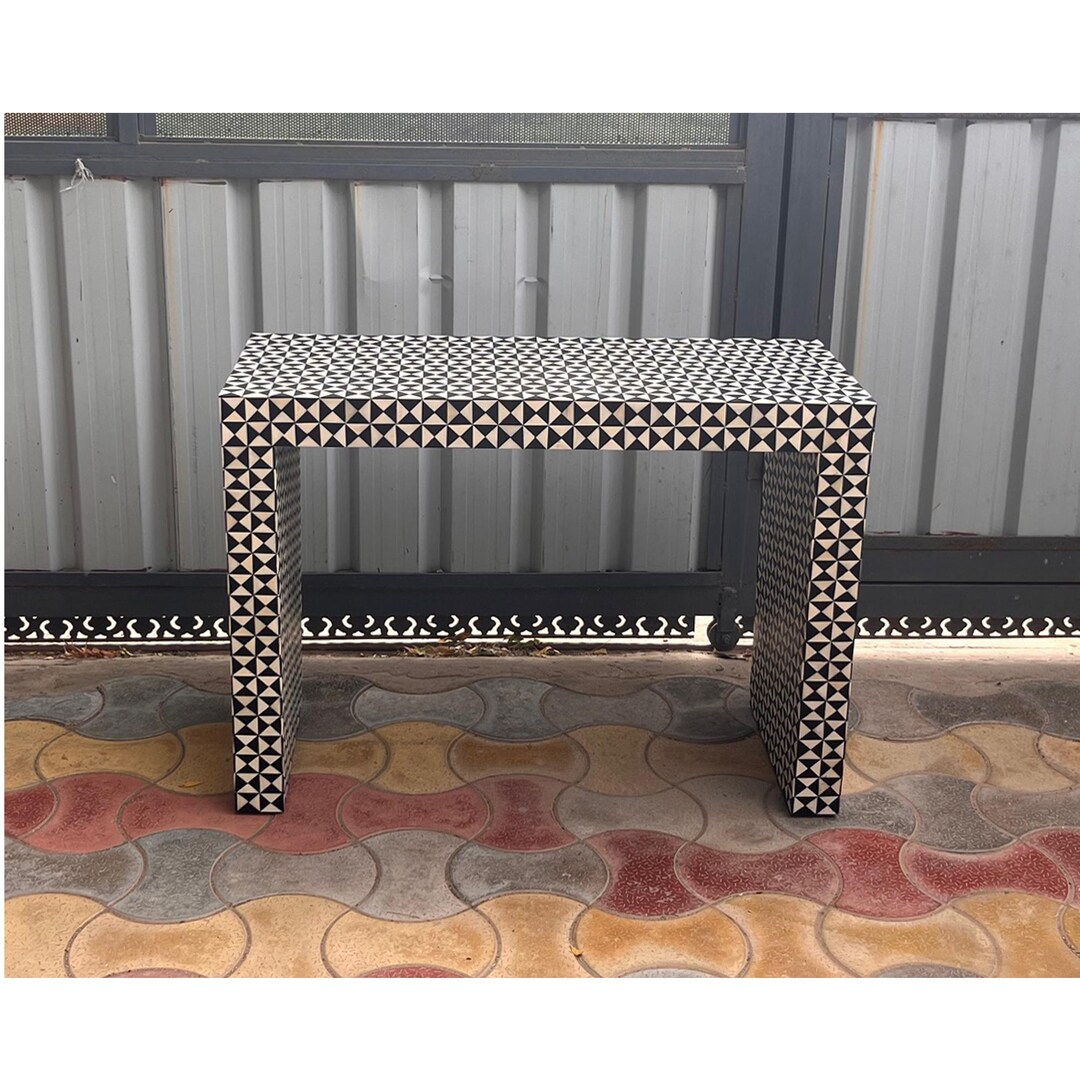 Handmade Wooden Bone Inlay Modern Pattern Console Table With Free Gift ...